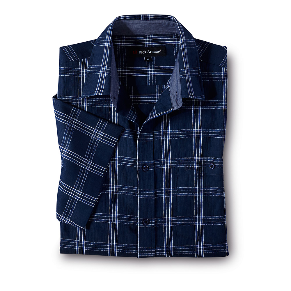 Geruit overhemd met structuur | EUROtops.nl